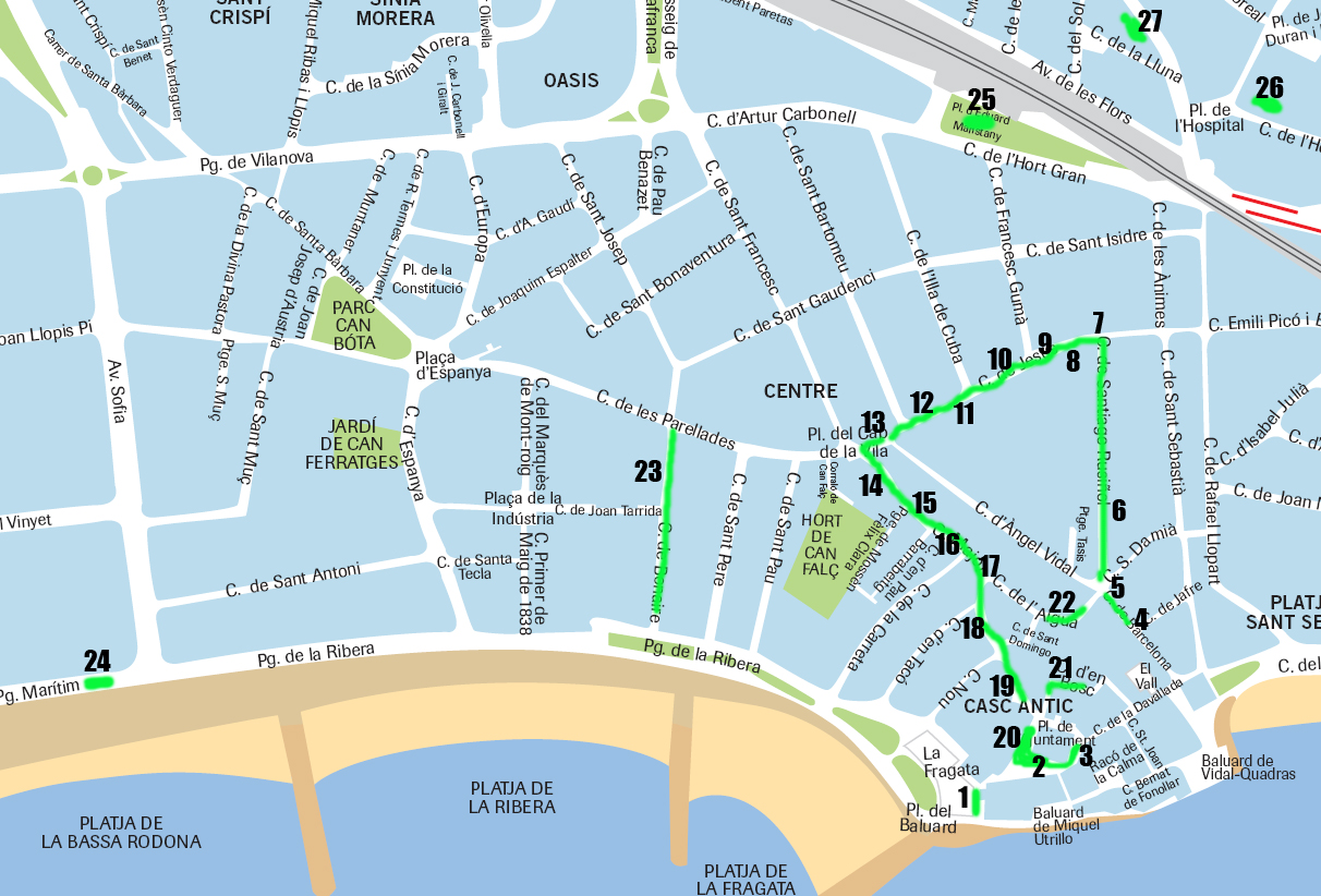 Plànol de les Catifes del Corpus Christi de Sitges 2011 : Corpus de Sitges