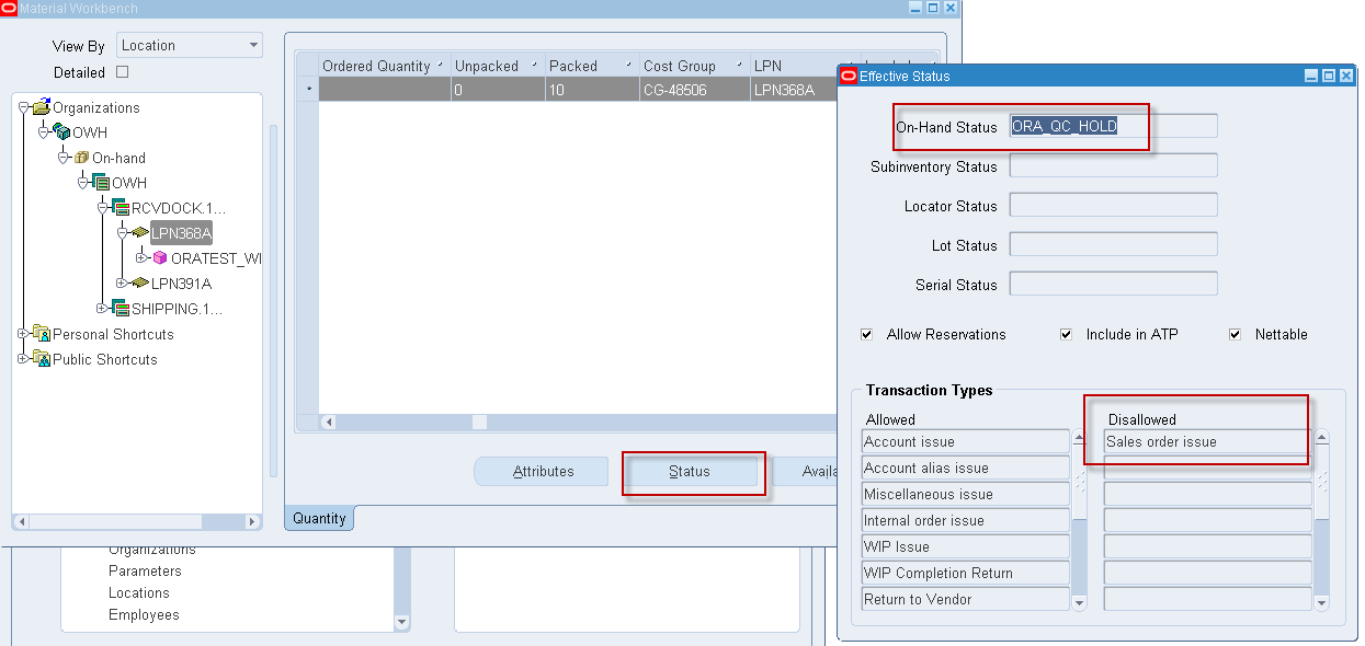 Oracle Applications Knowledge Sharing- Ajay Atre: WMS Material status ...