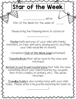 Teacher at Heart: Star of the Week Freebie