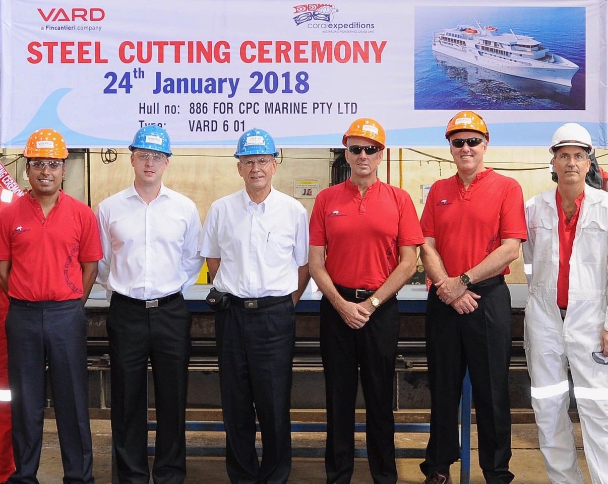 Steel cutting ceremony for Coral Adventurer