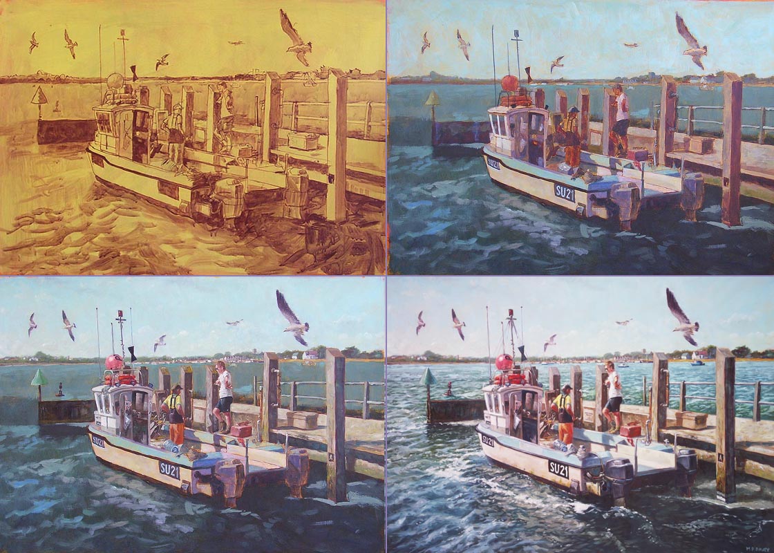 Martin Davey Illustration and Fine Art: Fishing boat at Mudeford Quay ...