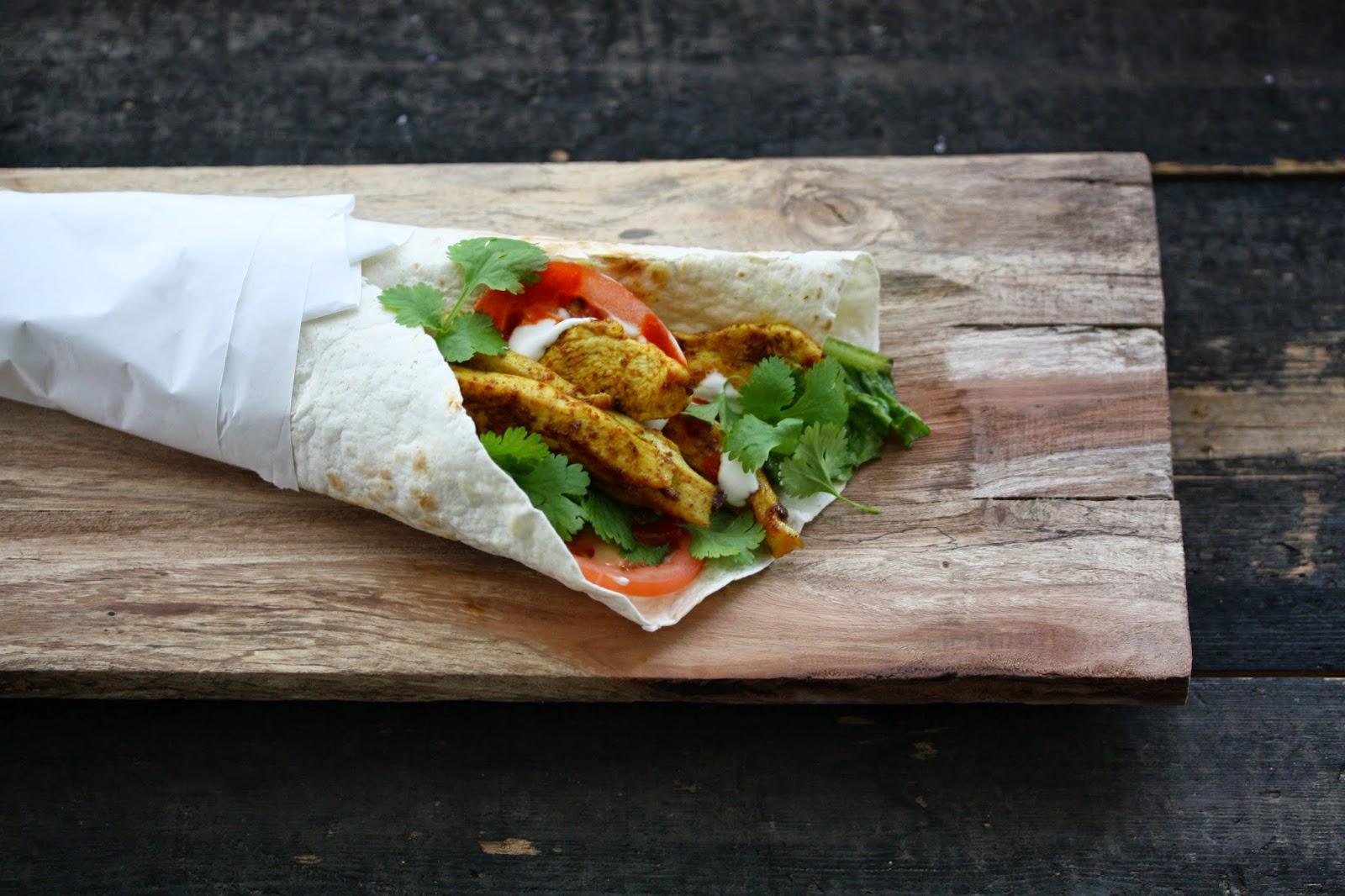 World's best curry powder project: Wrap with chicken stir fried in CP44