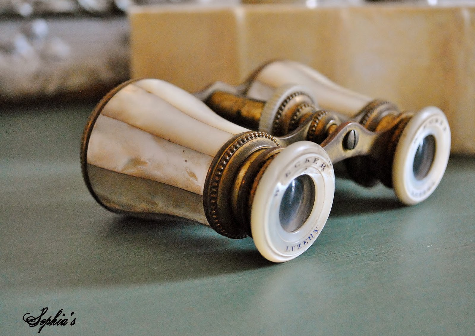 Sophia's: Kitchen Scale, Ironstone, and French Opera Glasses