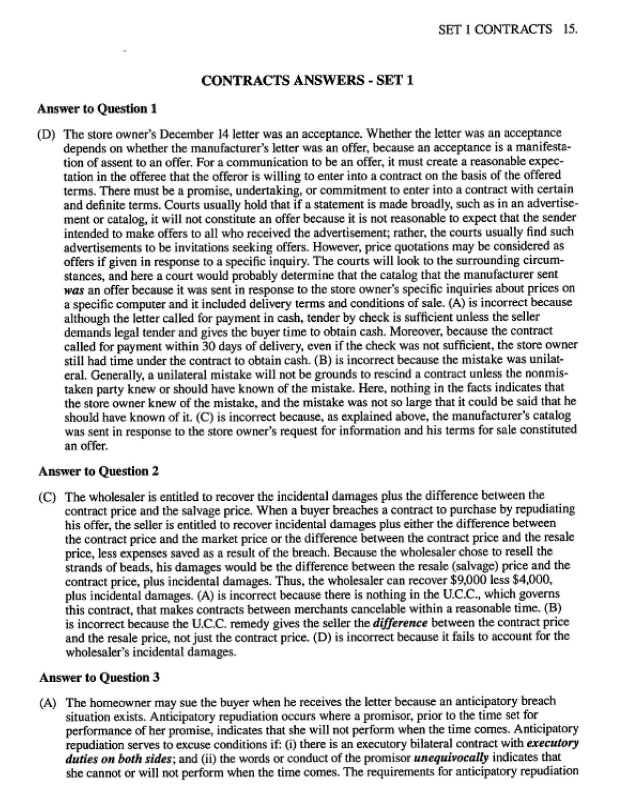 Unlimited Multiple Choice / MBE Questions Workbook Access ...