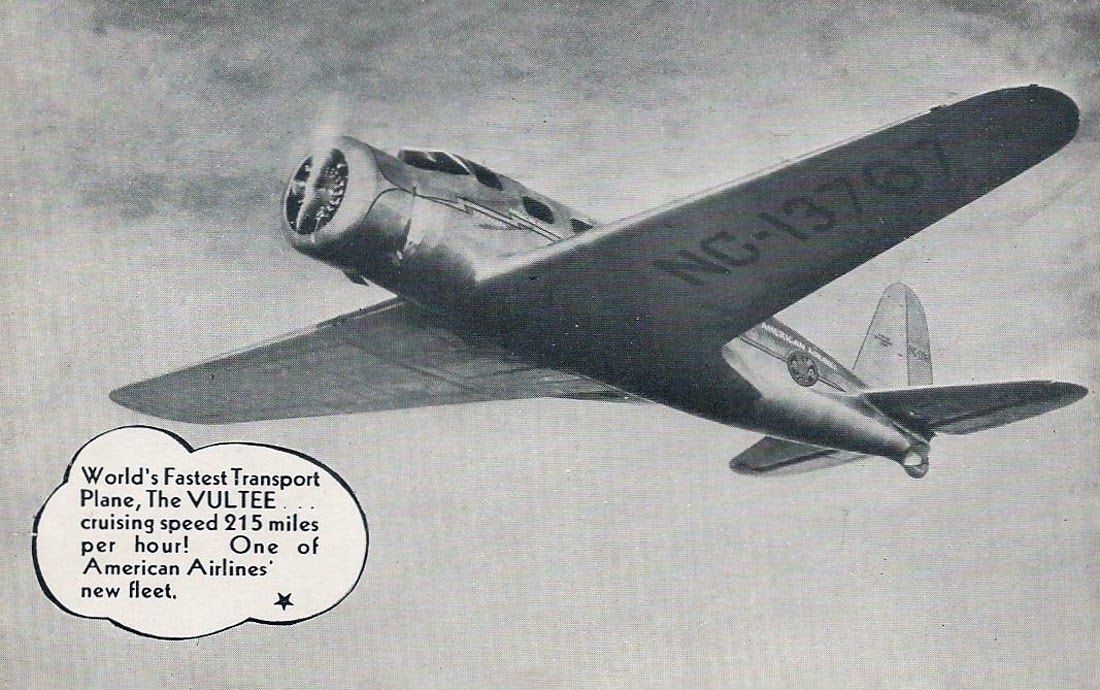 transpress nz: American Airlines Vultee V1, mid-1930s