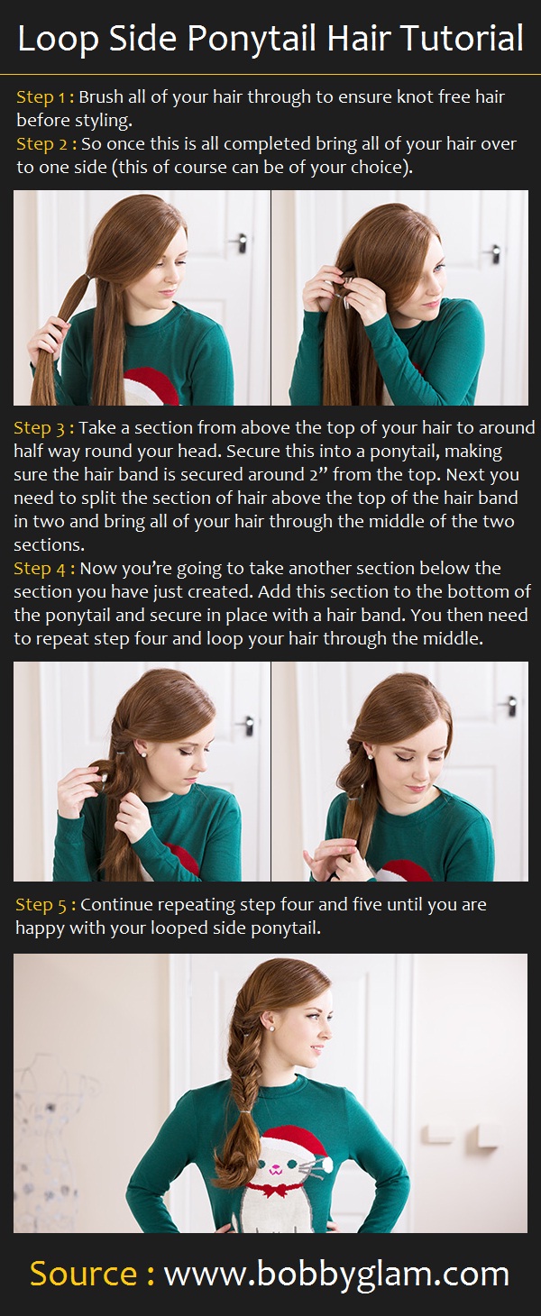 Loop Side Ponytail Hair Tutorial | Pinterest Tutorials