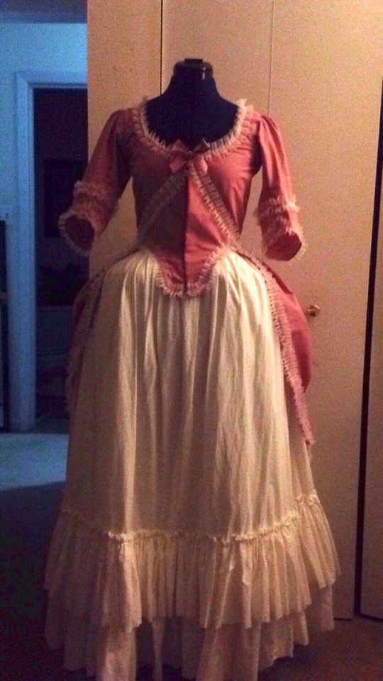 1780's Dusty Rose Zone Front Gown