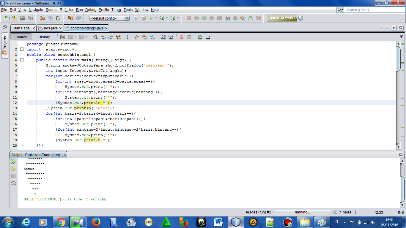 Belajar Java: kumpulan contoh pemrograman java dan outputnya