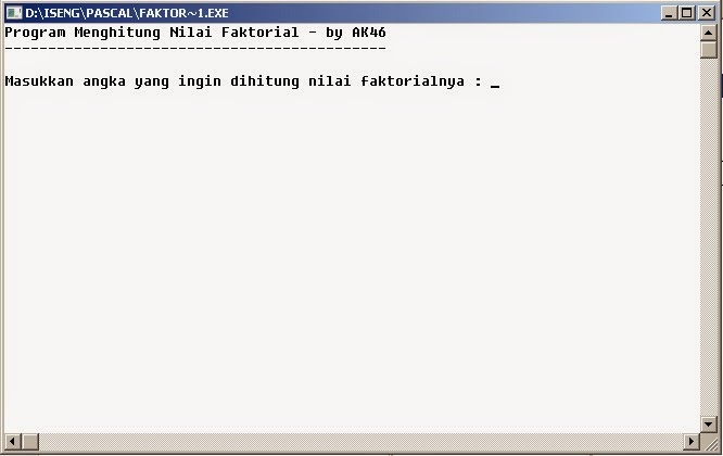 Program Menghitung Nilai Faktorial