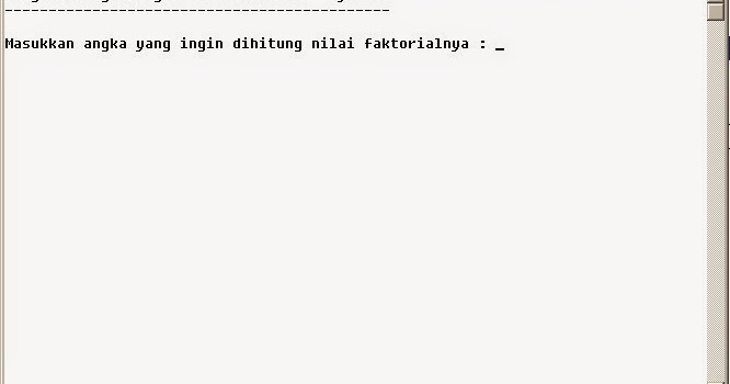 Program Menghitung Nilai Faktorial