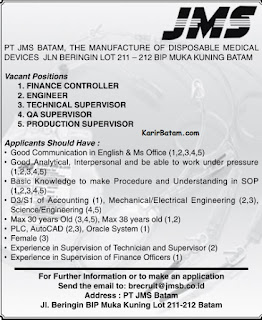 Lowongan Kerja PT. JMS Batam - Lowongan Kerja Batam 2022