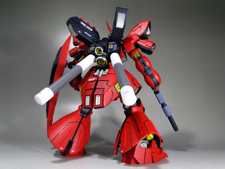 GUNDAM GUY: HGUC 1/144 MSN-04 Sazabi [Green Psycho Frame] - Custom Build