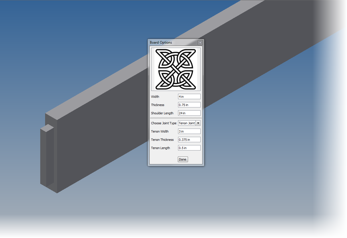 The board with the form open.
