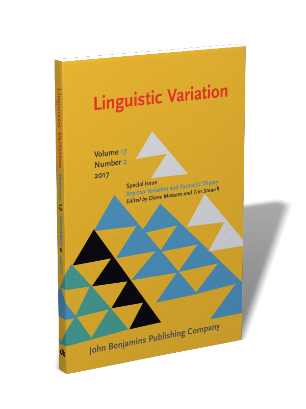 What's Happening in Toronto Linguistics : Linguistic Variation (17:2 ...