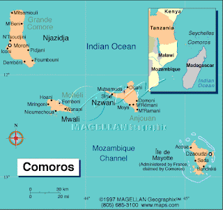 Komor Adaları Haritası ~ Ülke Haritaları