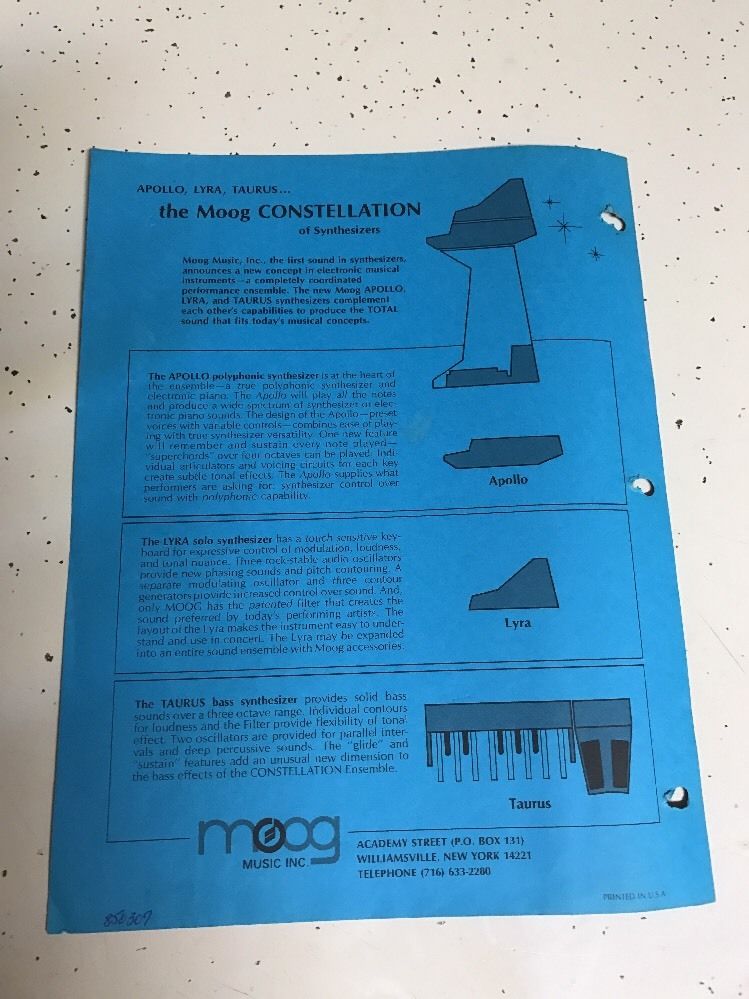 MATRIXSYNTH: Rare 1973 Moog Constellation Vintage Polymoog Advertising ...