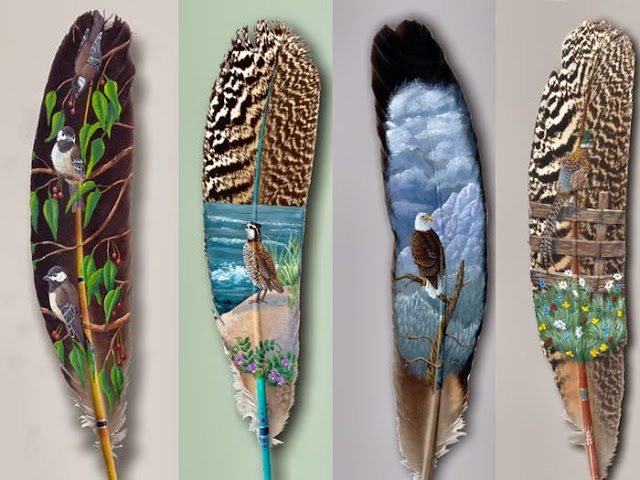Birding For Pleasure: Bird Feather Paintings