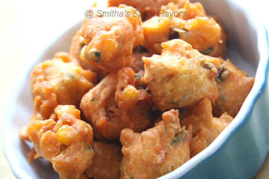 Spicy Corn Fritters / Corn Pakoras or Pakodas ~ Smitha's Spicy Flavors ...
