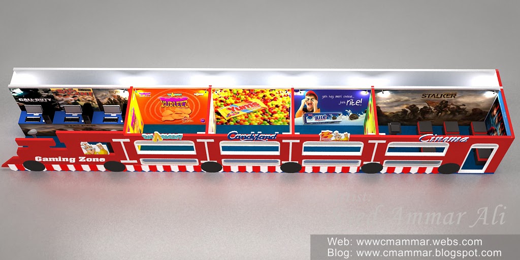 Syed Ammar Ali: 3D Train Shape Stall (Client: Candyland)