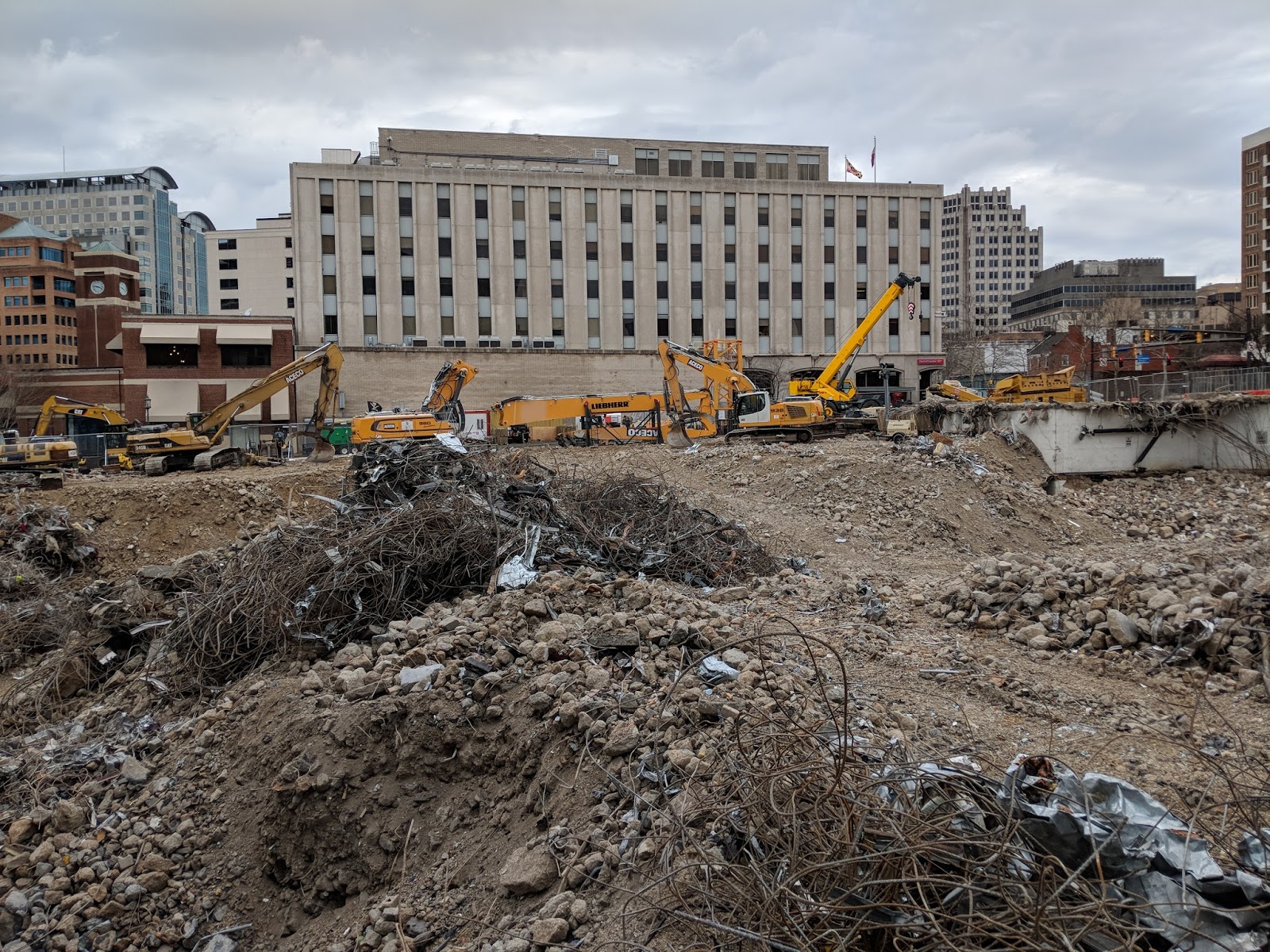 Robert Dyer @ Bethesda Row: Apex Building rubble (Photos)