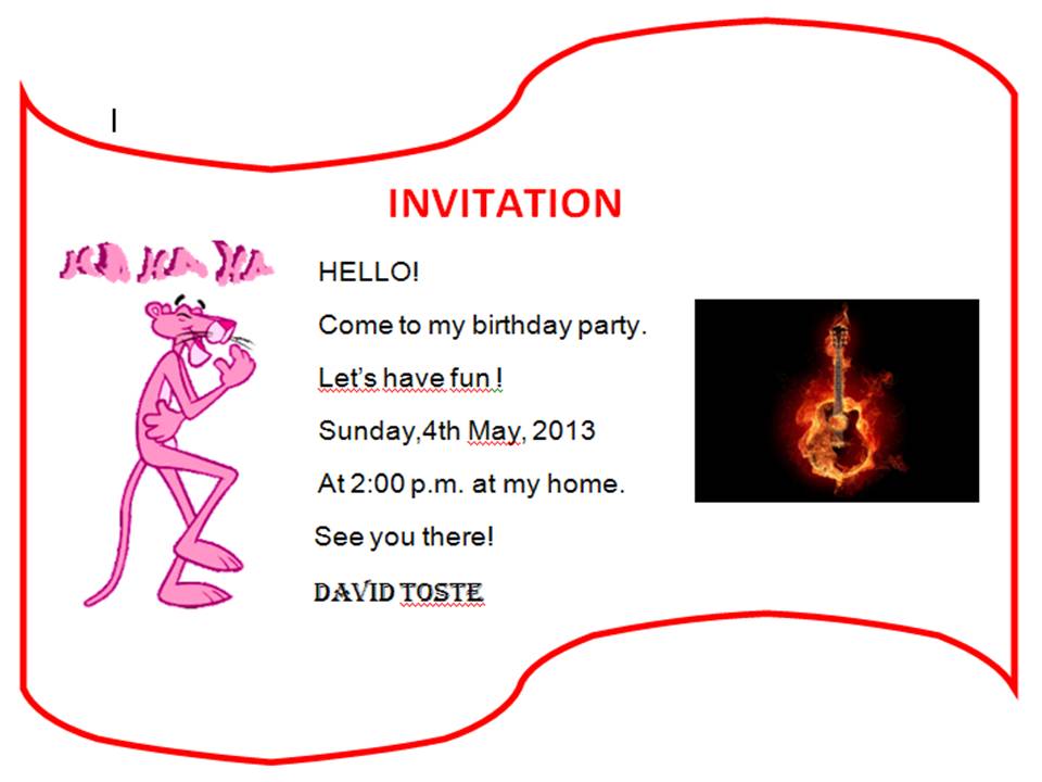 COOL ENGLISH 4 U: Invitation cards by 5th graders class B