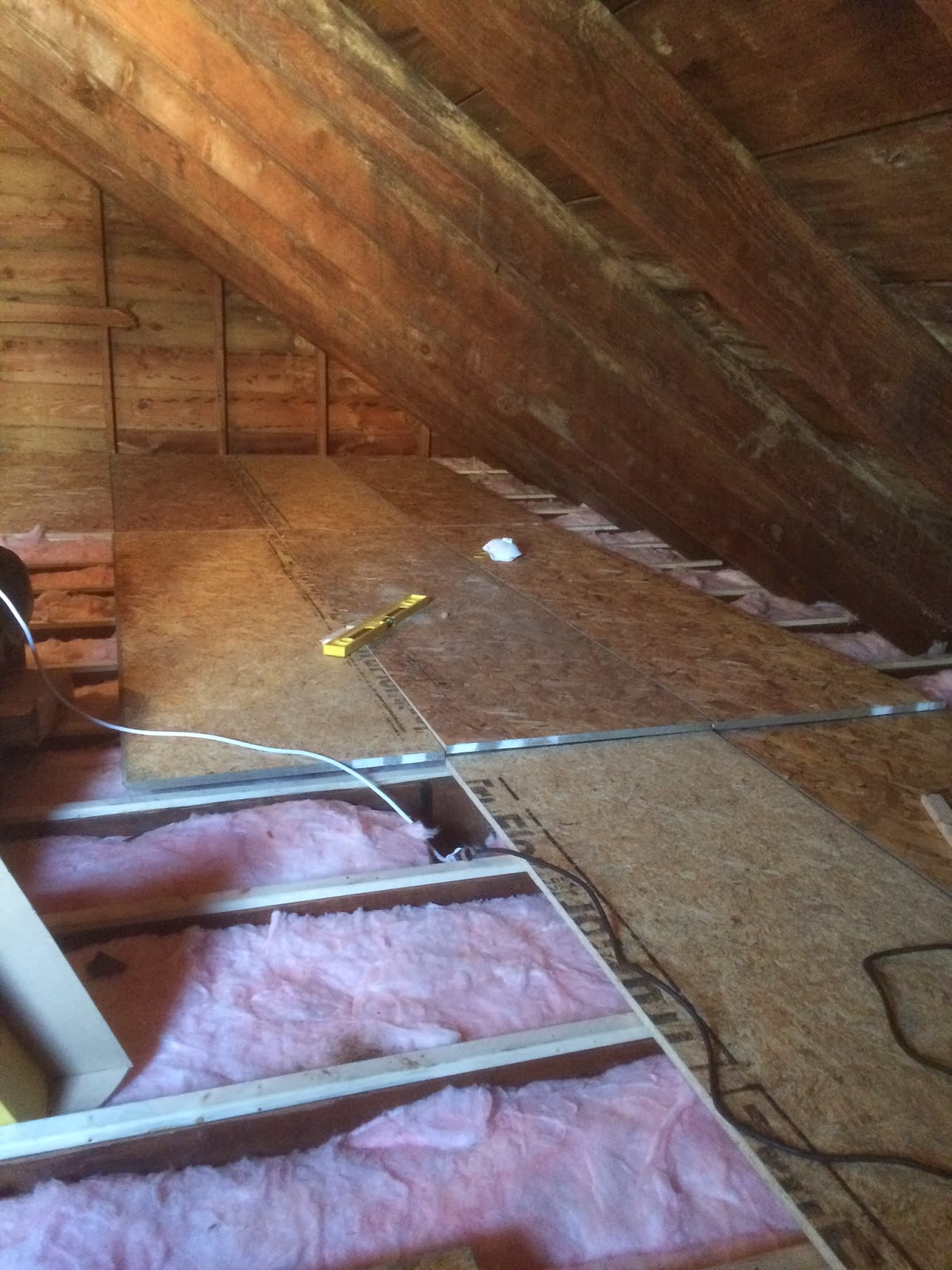 In the Little Yellow House: Attic Flooring In Progress