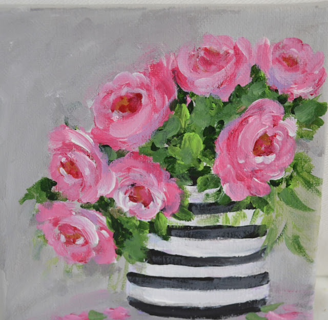 My Painted Garden: Painting Last Pink Roses