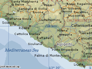 google maps europe: Mappa Provincia di Agrigento Regione