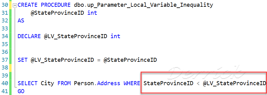 德瑞克:sql Server 學習筆記 Sql Server Parameter Sniffing Local Variable 0207