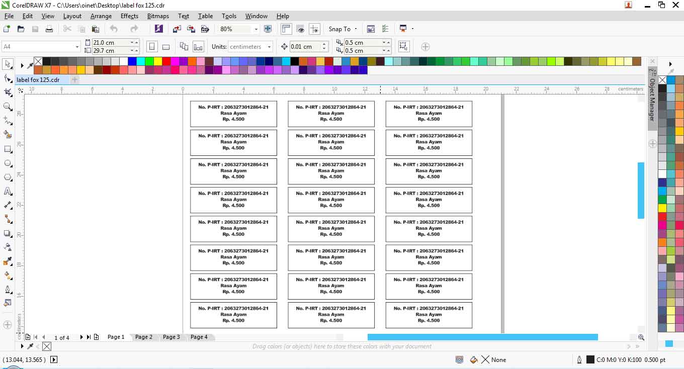 Label Fox 125 Format Coreldraw | BUNGSU PANGAUBAN