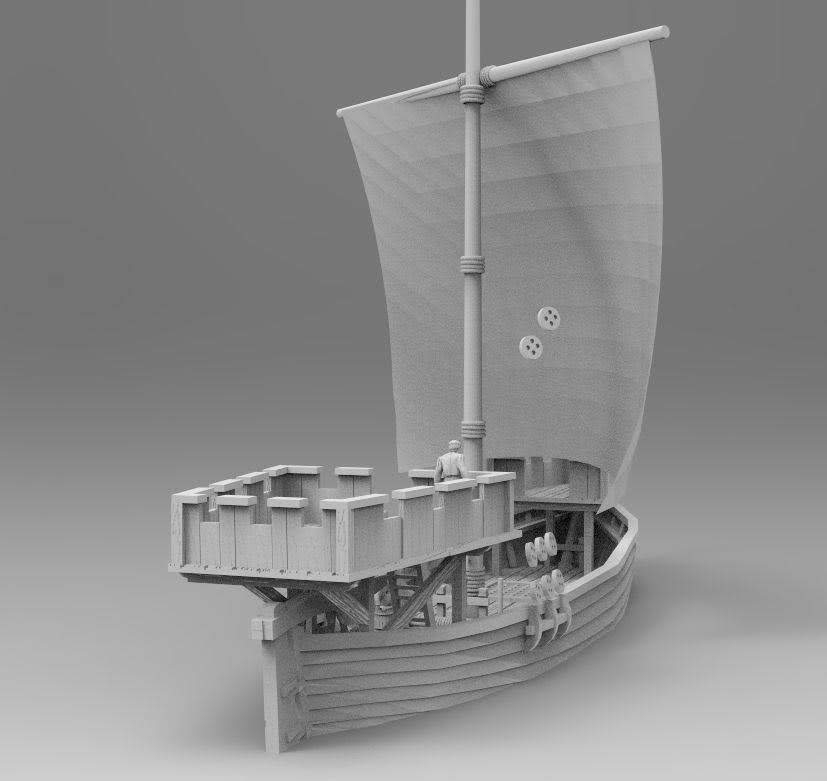 10mm Wargaming: 1st Cog Ship from Najewitz Modellbau