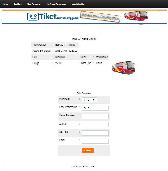 Aplikasi Pemesanan Tiket Bus Online - Tongkat Ilmu