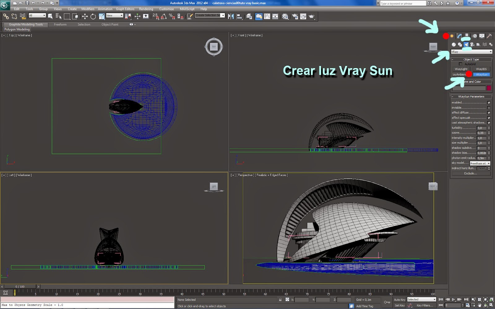 Iluminación con Vray y Vray Sun, ver configuración de vray