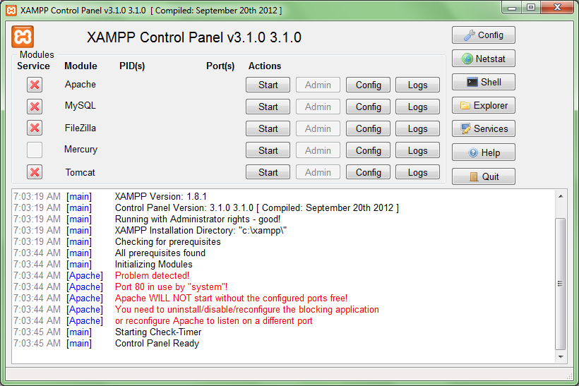 Cara Mengatasi Port 80 In Use By System Apache Xampp Arifweb Webnya Mas Arif