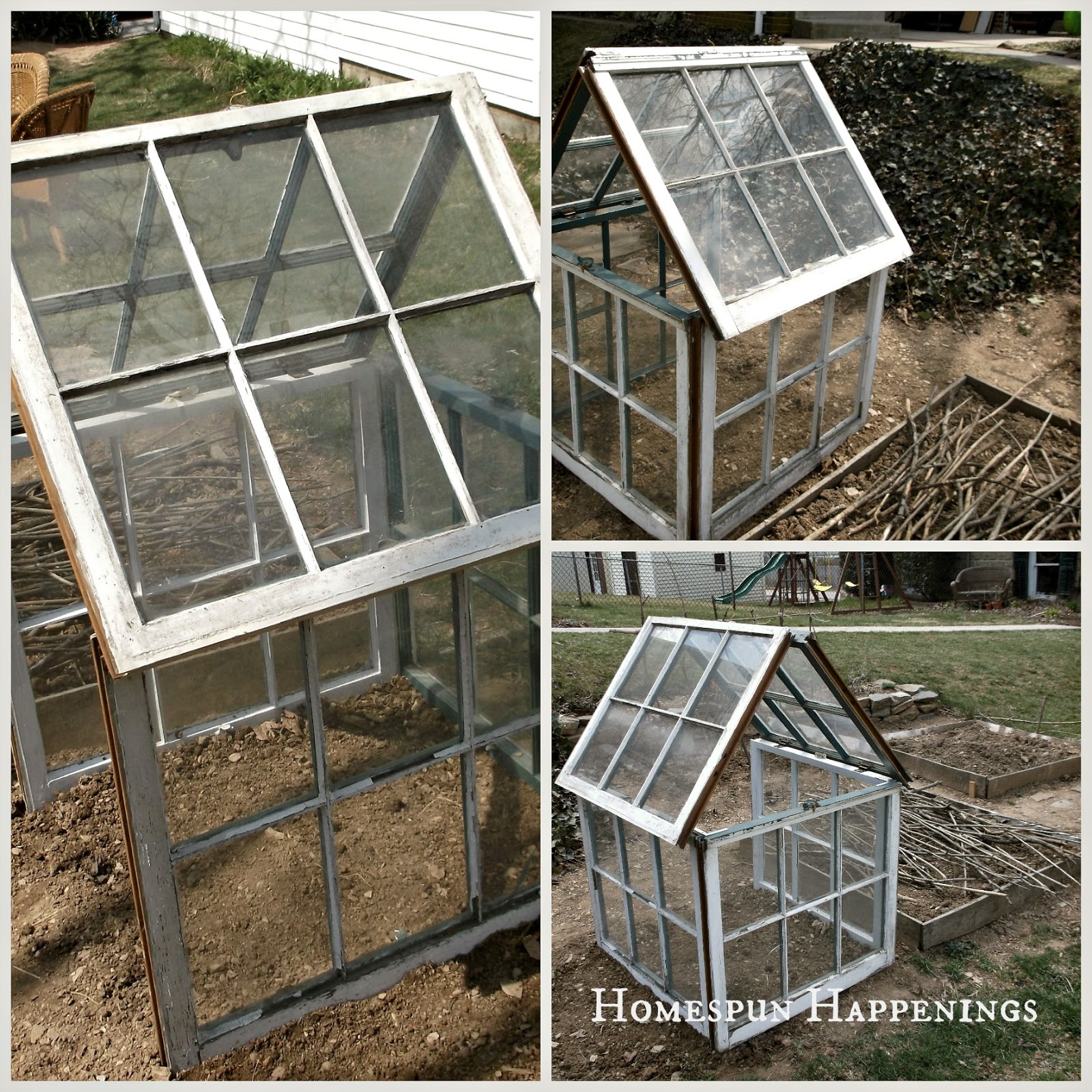 Homespun Happenings: DIY Greenhouse Out of Old Windows