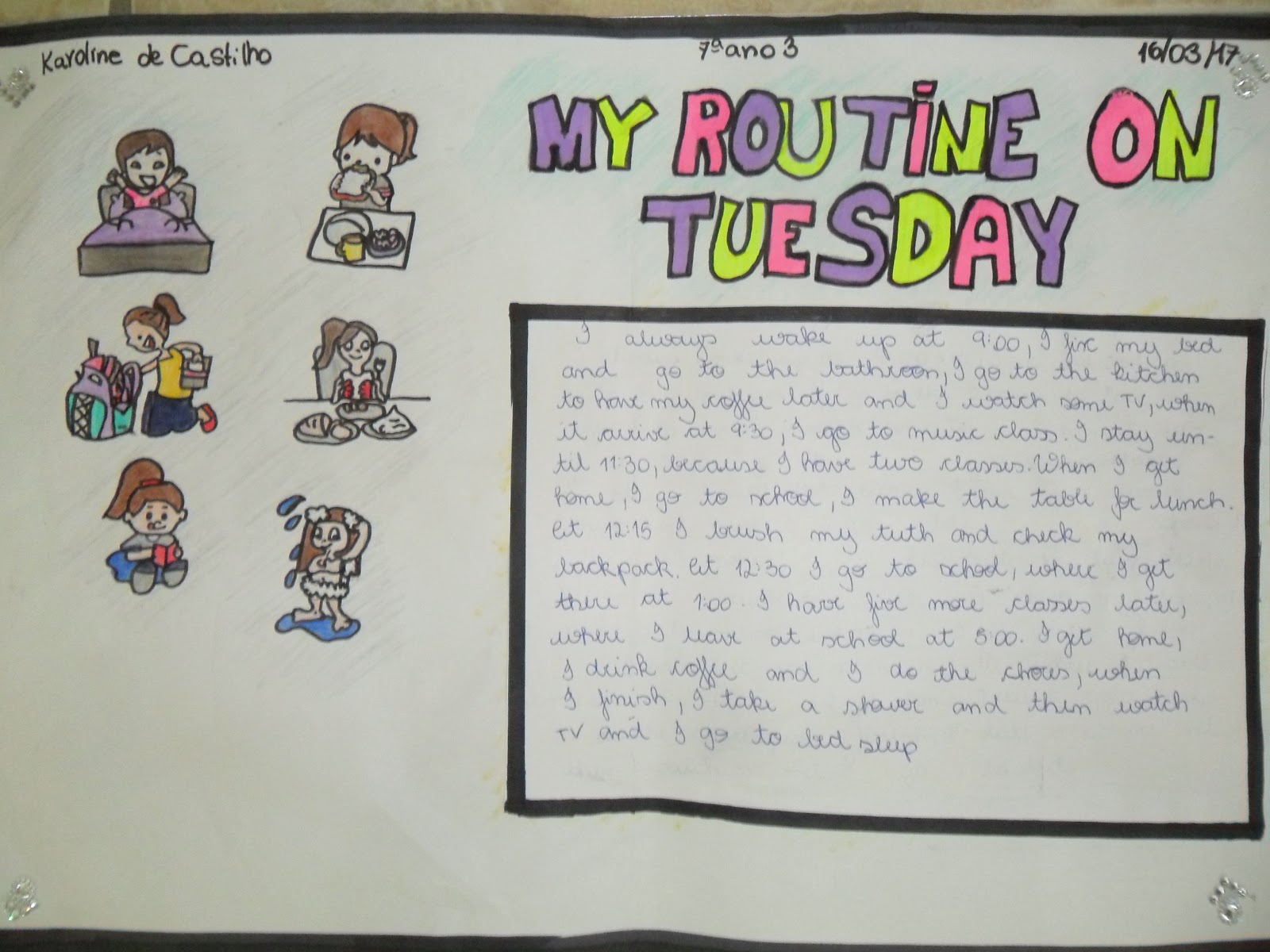 Texto Sobre Rotina Diária Em Inglês 7 Ano - RETOEDU