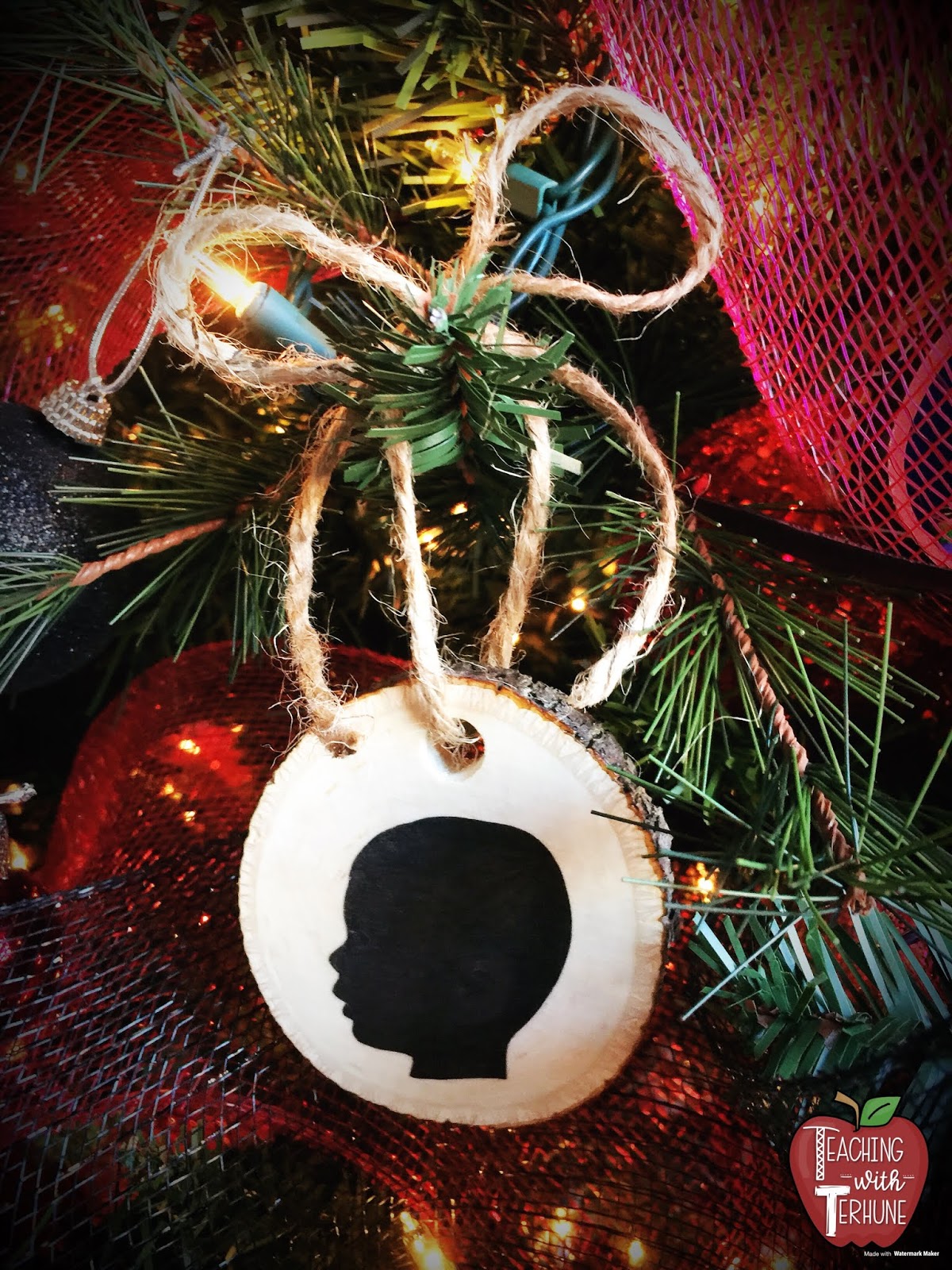 Teaching With Terhune: SILHOUETTE CHRISTMAS ORNAMENT PARENT GIFT