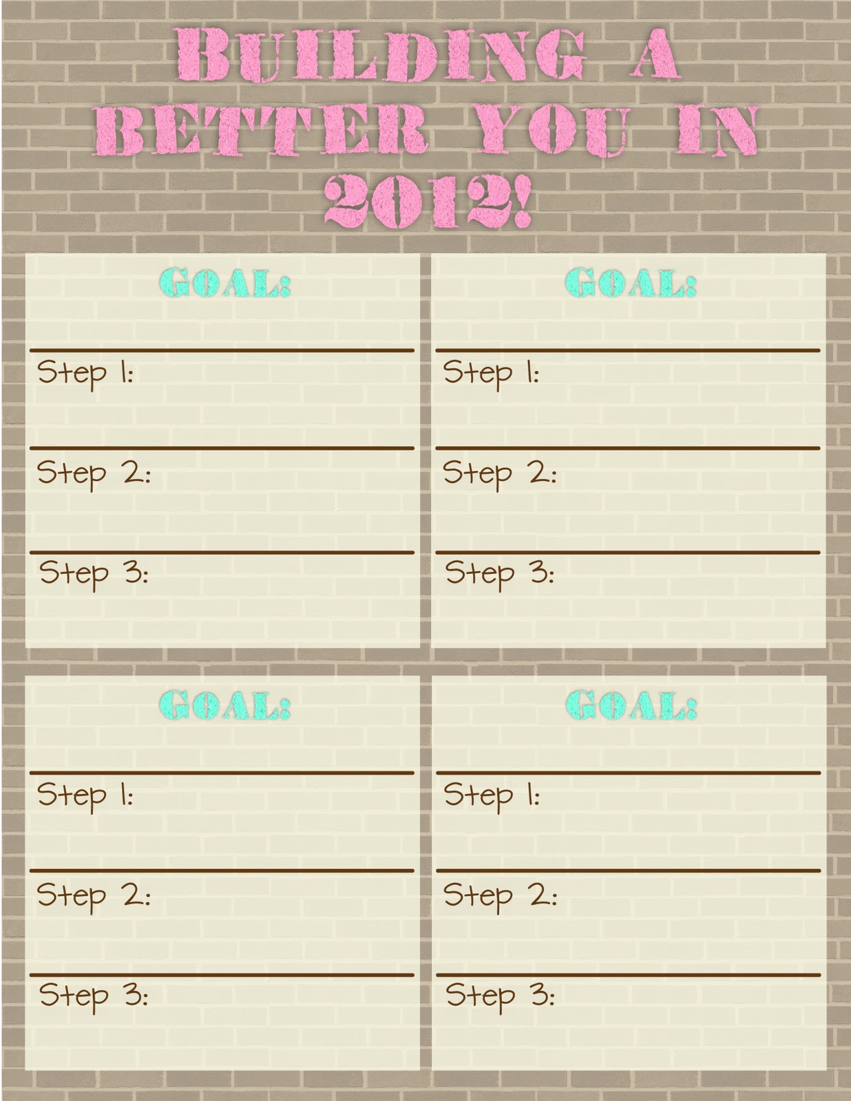 So Creative: Goal Setting and Resolutions Printable