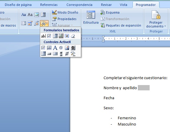Blogfolio de Dobler Simón: COMO CREAR UN FORMULARIO EN WORD