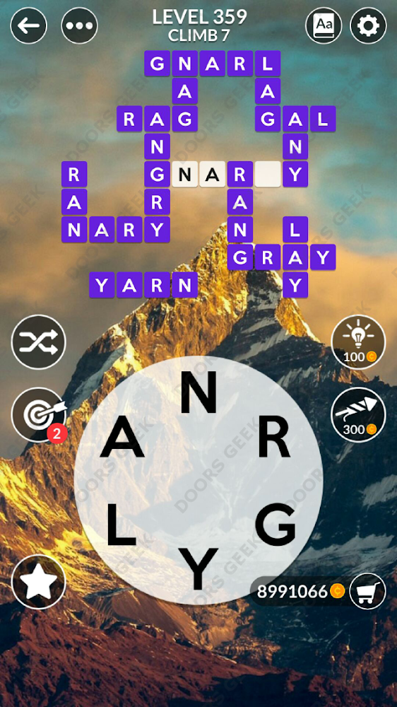 Wordscapes Level 359 Answers ~ Doors Geek