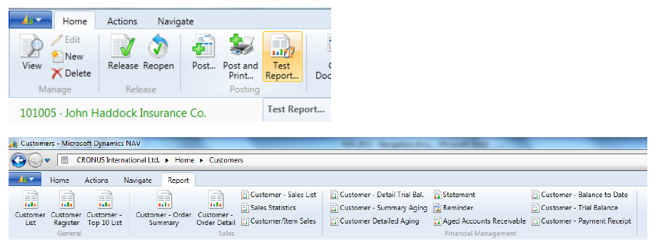 About Computer: Print Reports and Documents in Navision