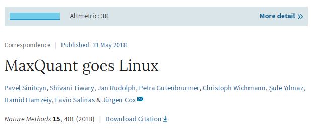 News in Proteomics Research: MaxQuant goes Linux!
