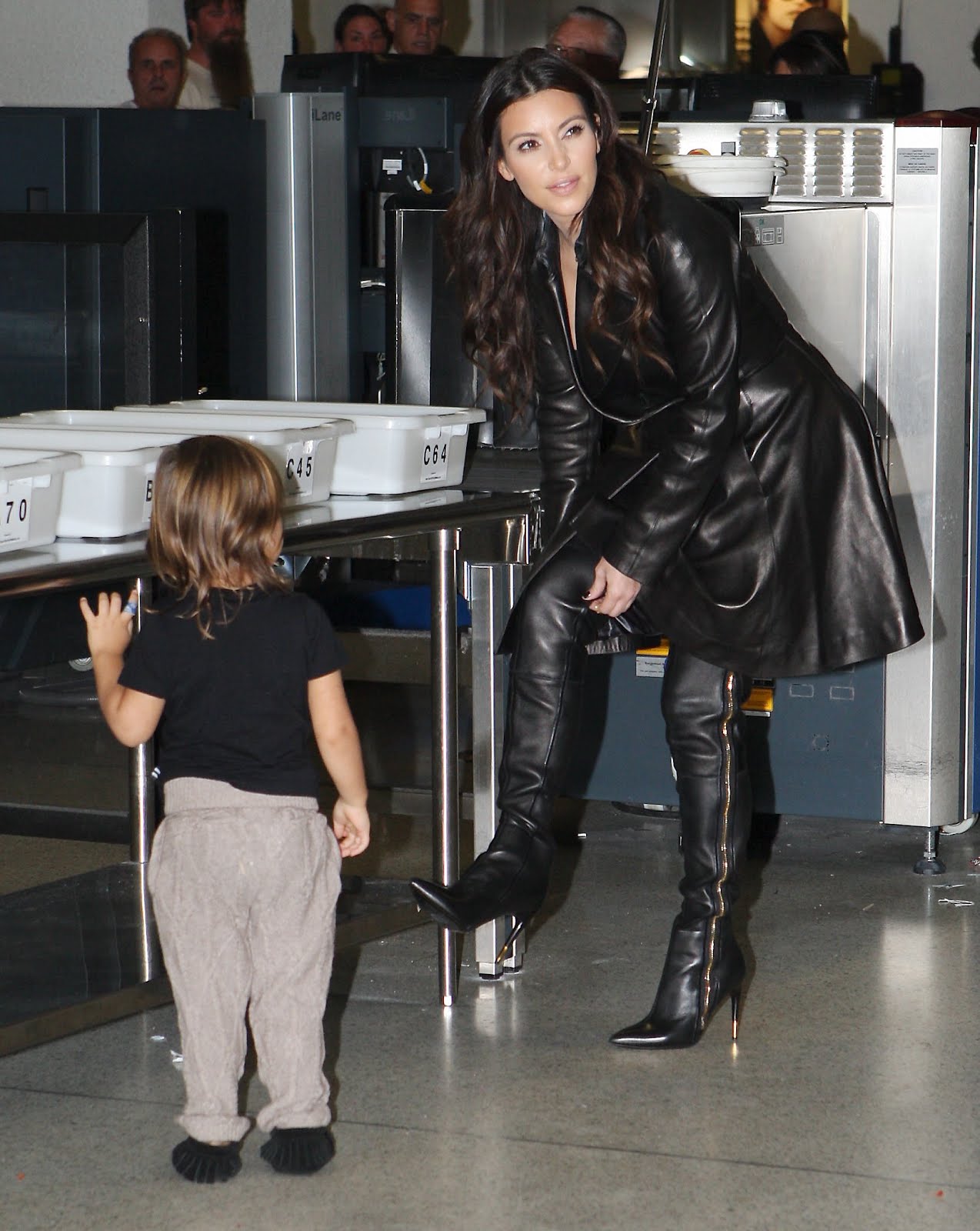 Most Popular Celebritys Lifestyle: Kim Kardashian Leather Coat Leather ...