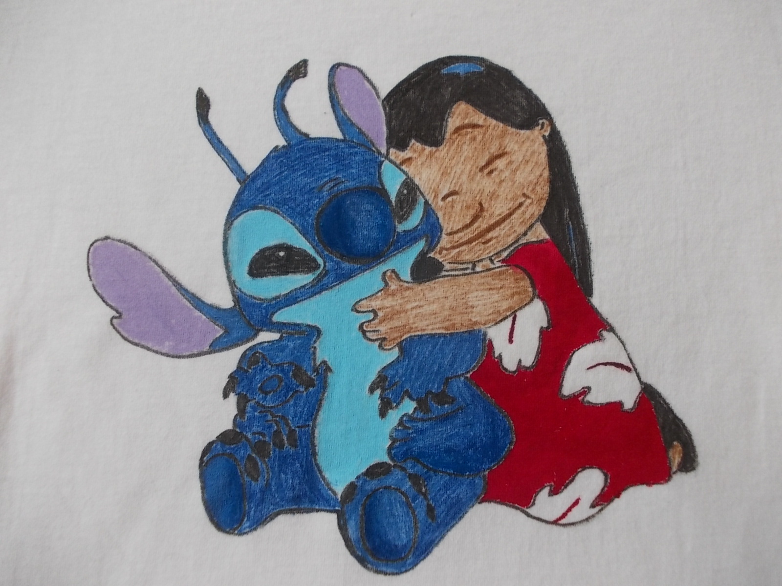 Gyöngysellő: Lilo és Stitch festett póló