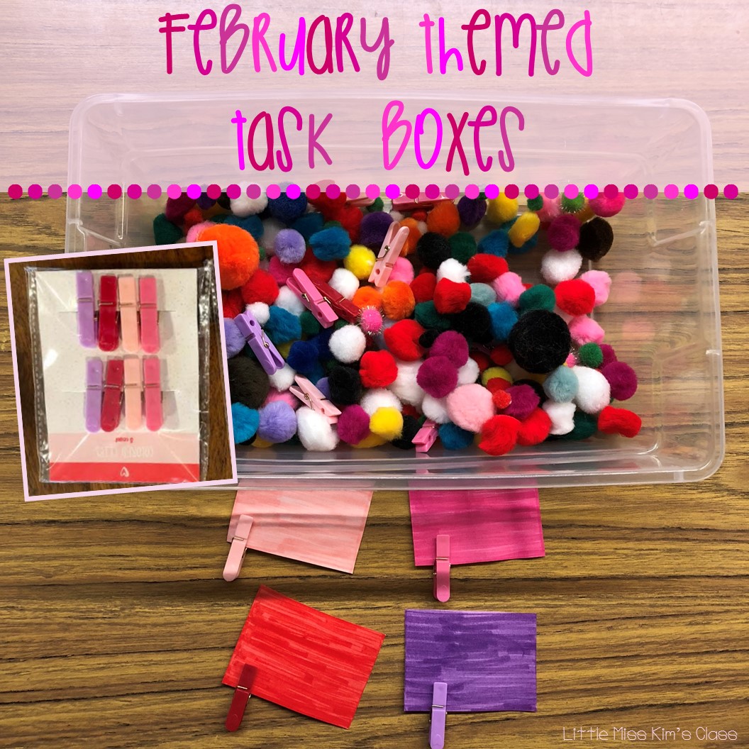 Little Miss Kim's Class: February Themed Task Boxes for Special Education