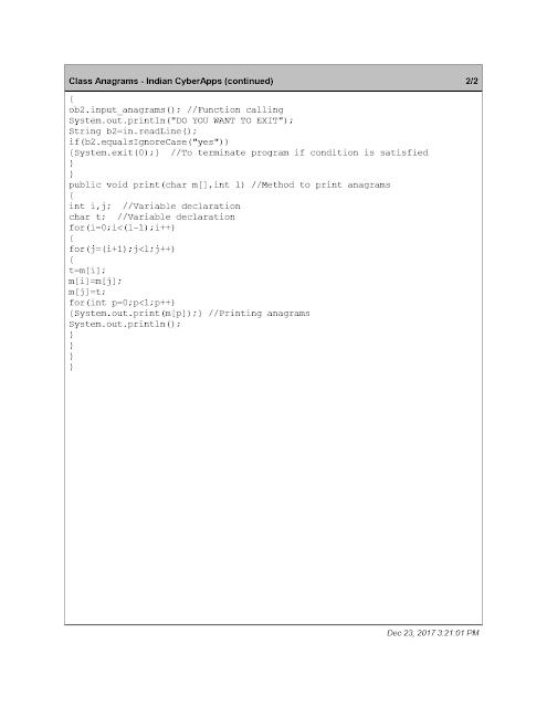 Hello Netizens On This Post I Am Going To Share Program To Practice In Java To Print Anagrams 0594