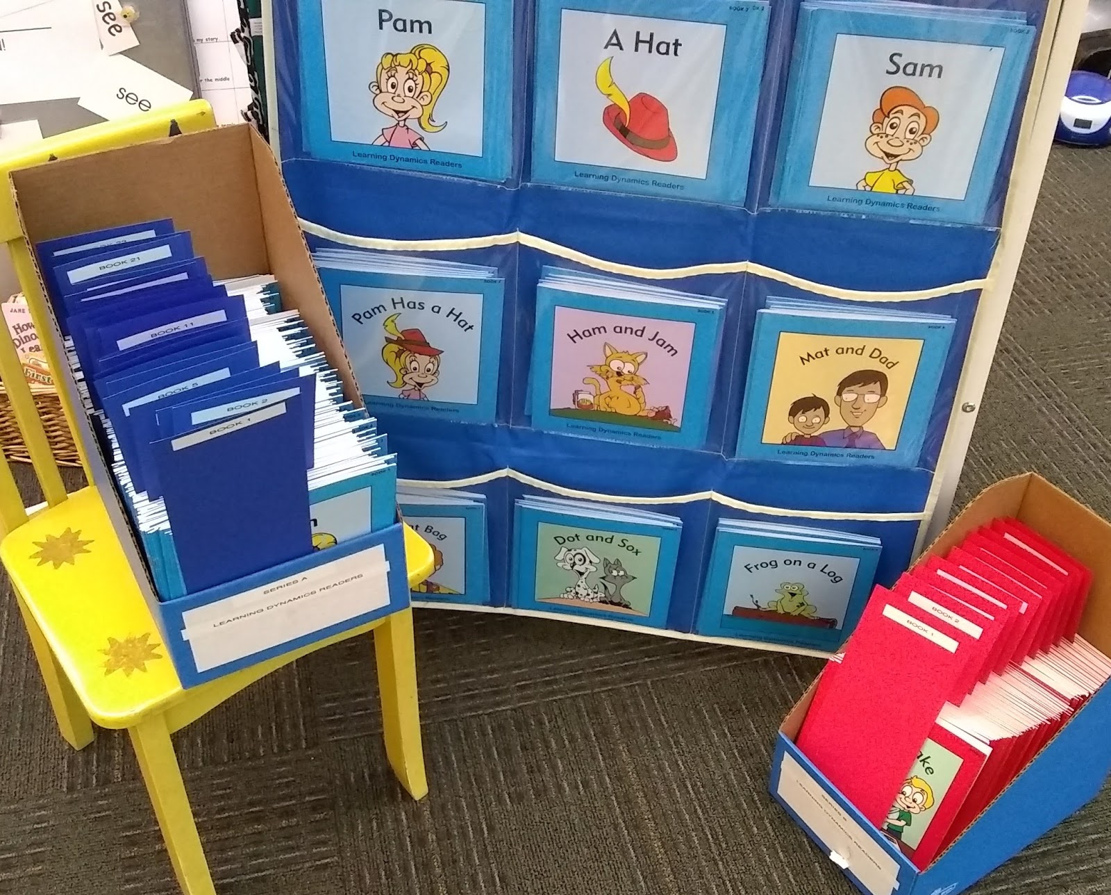 CynthiaParkhill: Classroom book display with overstock