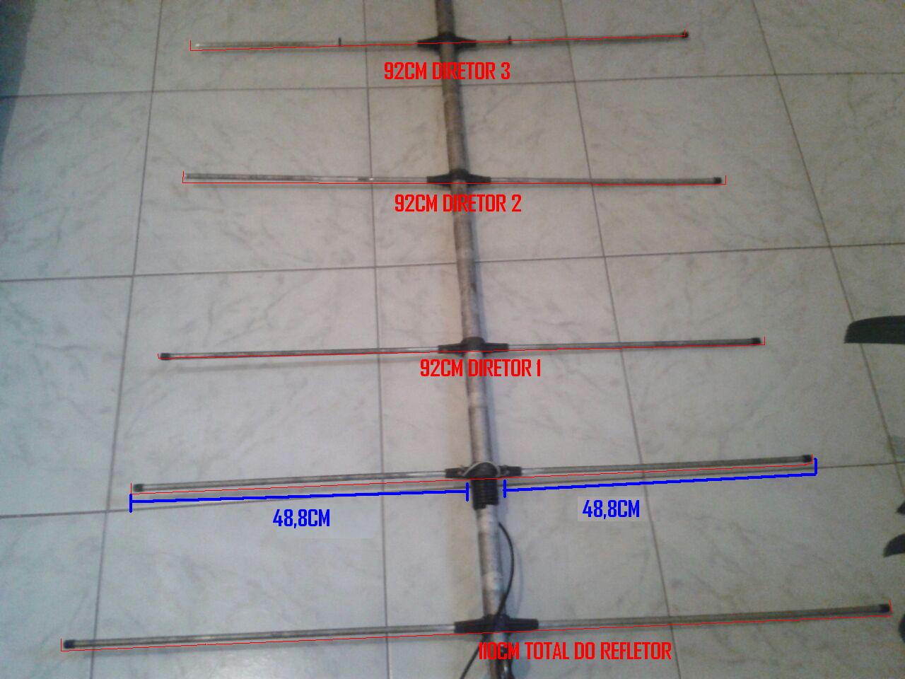 Antena direcional para vhf 5 elementos (146mhz)