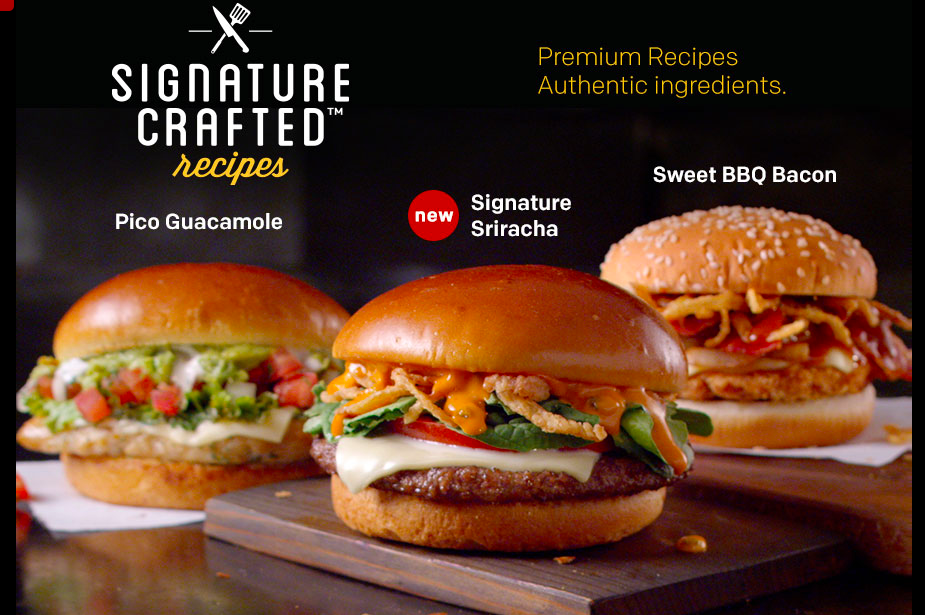 Signature Crafted Recipes "Signature Sriracha Burger" From McDonald's ...