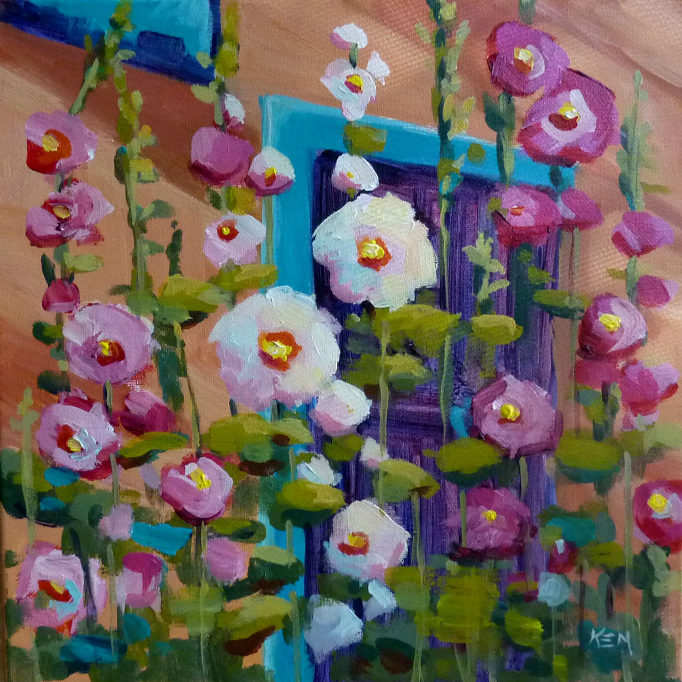 Painting My World: How a Series Starts...Painting Hollyhocks